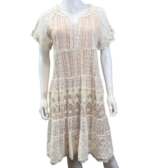 Sundance | Dresses | Sundance Womens Boho Lace Peasant Dress Cream Size ...